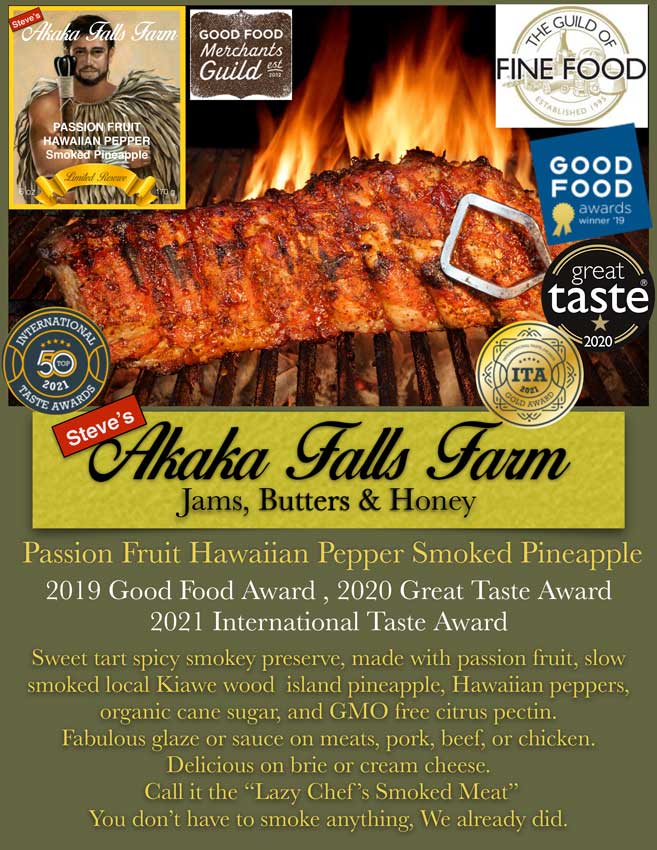 Passion Fruit Hawaiian Pepper Smoked Pineapple Preserve, 11 ounce Jar ...